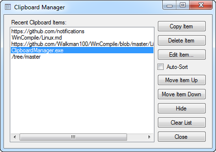 GitHub - Walkman100/ClipboardManager: This project keeps a list of anything that went into the ...